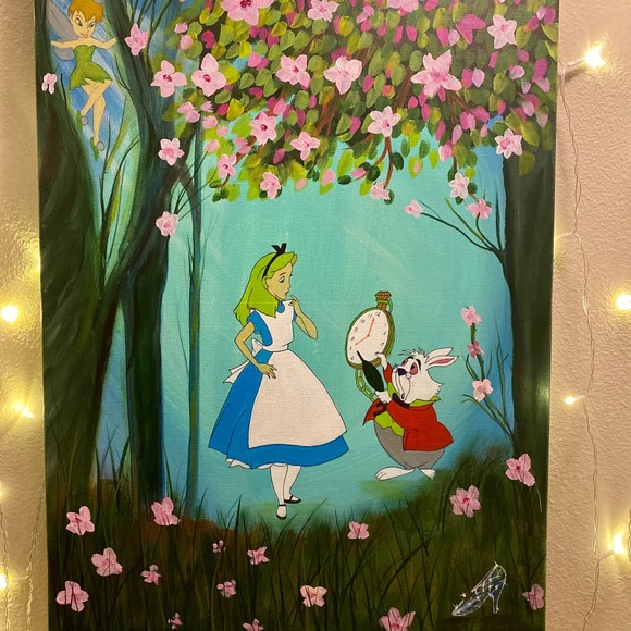 Wall Decor | Custom Alice Tinkerbell Garden Painting | Poshmark